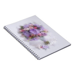 Flowers Oil Painting Elegant Modern Template Notebook | Zazzle