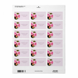 Flowers Roses Modern Design Floral Art Address Label | Zazzle