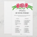 Flowers what's in your purse game | Zazzle