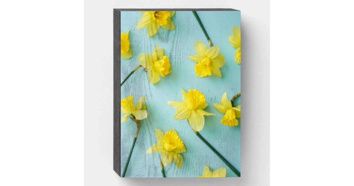 Flowers | Yellow Daffodils Wooden Box Sign | Zazzle
