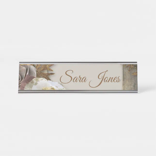 Flowery Floral Frame Name Plate | Zazzle