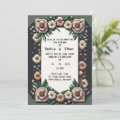 Flowery Pixel Art Wedding Invitation | Zazzle