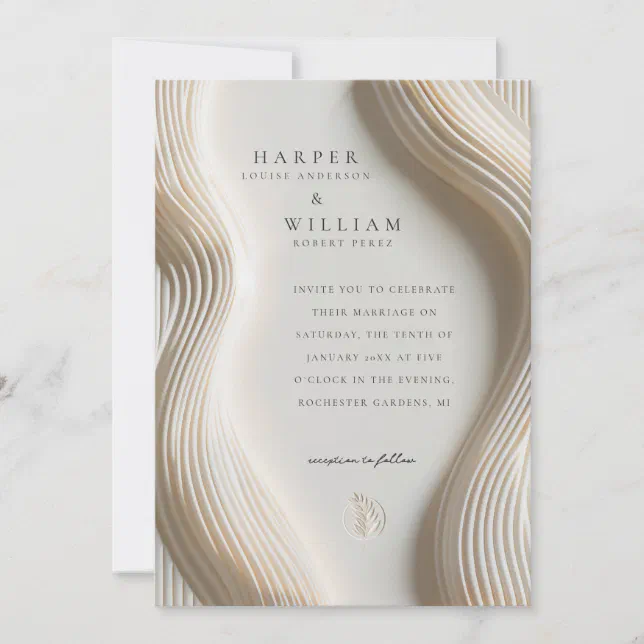 Flowing Ivory wedding Invitation | Zazzle