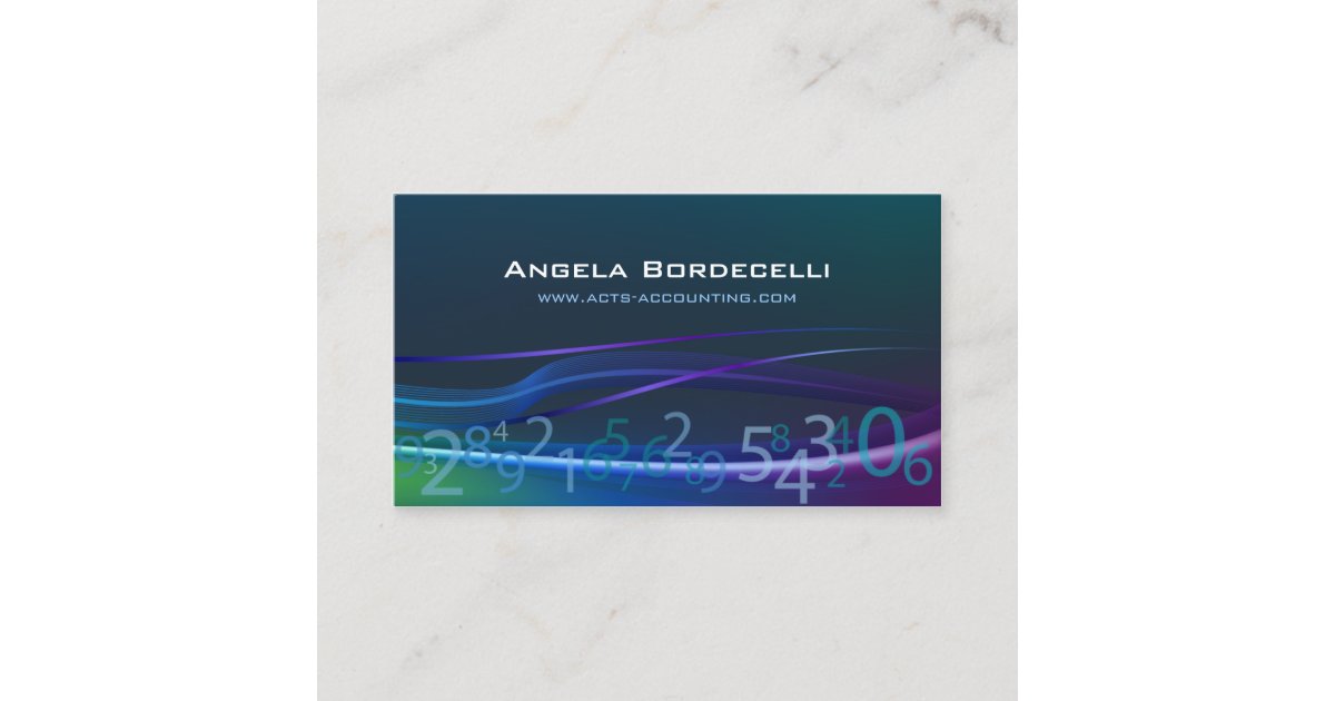 Flowing Numbers Accounting Business Card | Zazzle