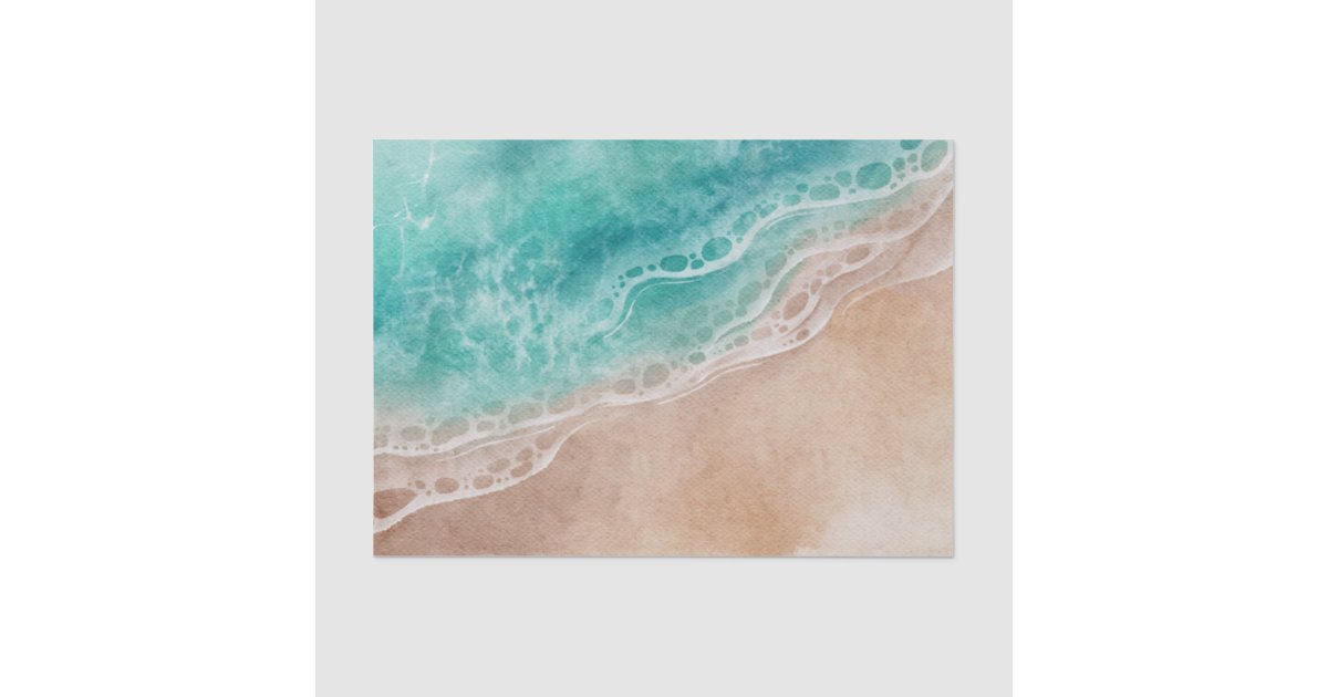 Flowing Ocean Tide Beach Decoupage Tissue Paper | Zazzle