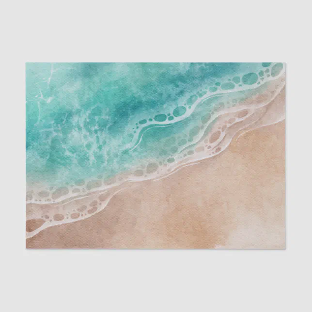 Flowing Ocean Tide Beach Decoupage Tissue Paper | Zazzle