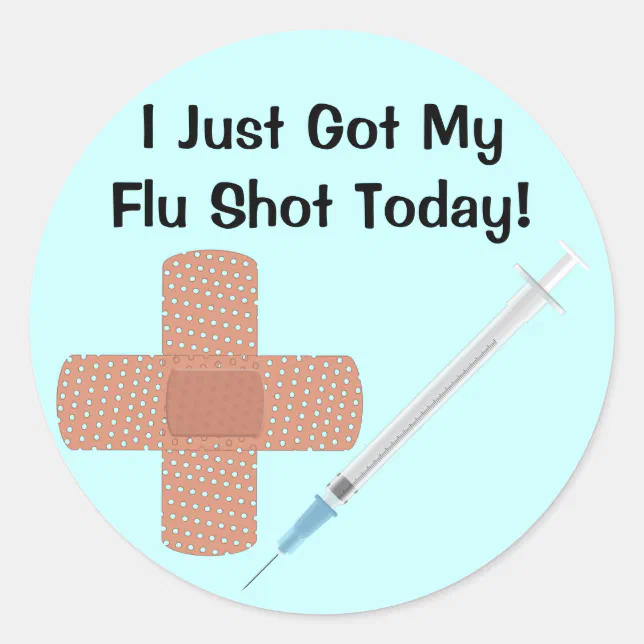 Flu Vaccine Sticker | Zazzle