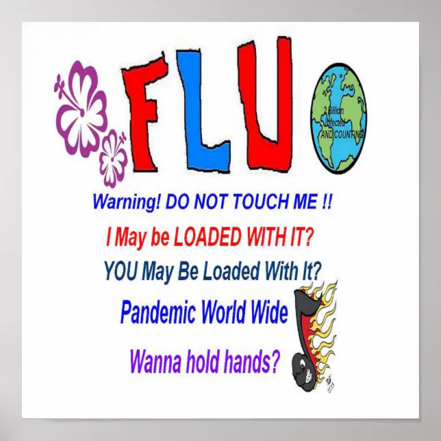 Flu Warning Poster | Zazzle