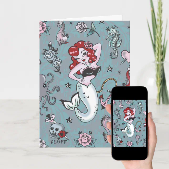 Fluff Molly Mermaid Card | Zazzle