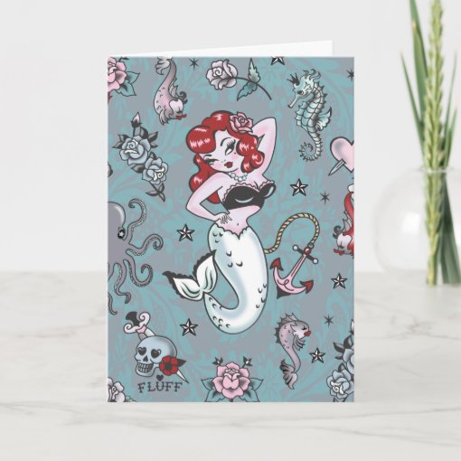 Fluff Molly Mermaid Card | Zazzle