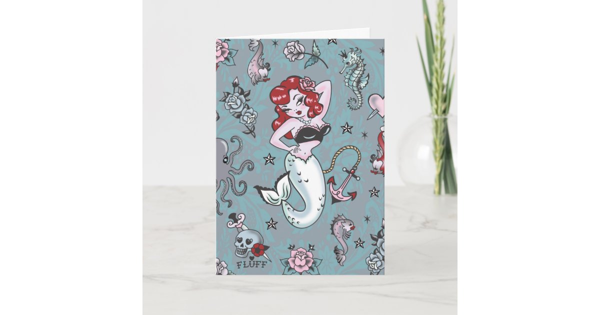 Fluff Molly Mermaid Card | Zazzle