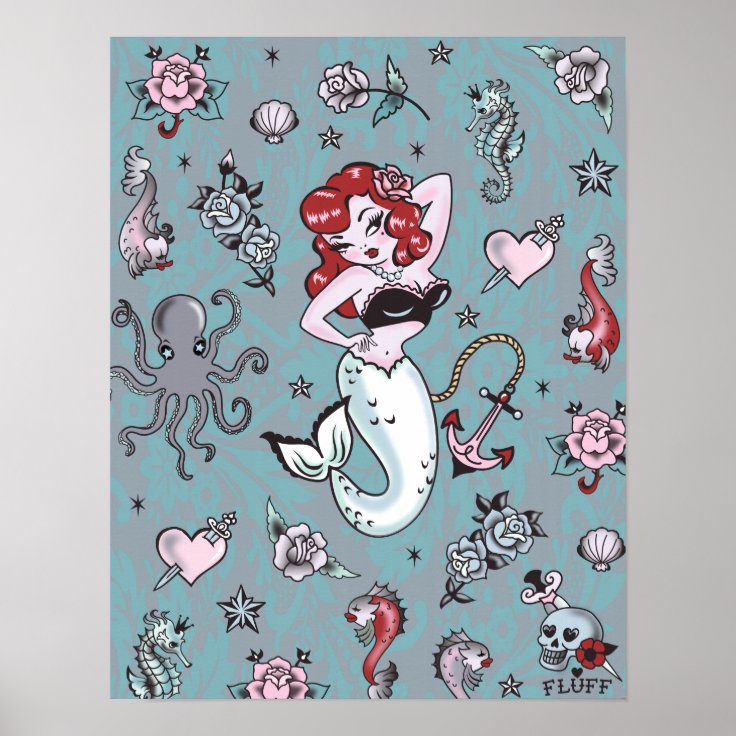 Fluff Molly Mermaid Poster | Zazzle