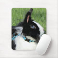 Fluffy Black and White Lionhead Bunny Rabbit Mouse Pad | Zazzle