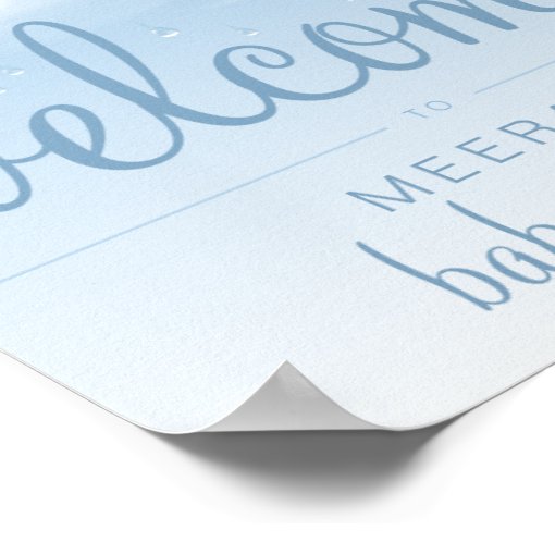 Fluffy Cloud Raindrops Welcome Poster | Zazzle