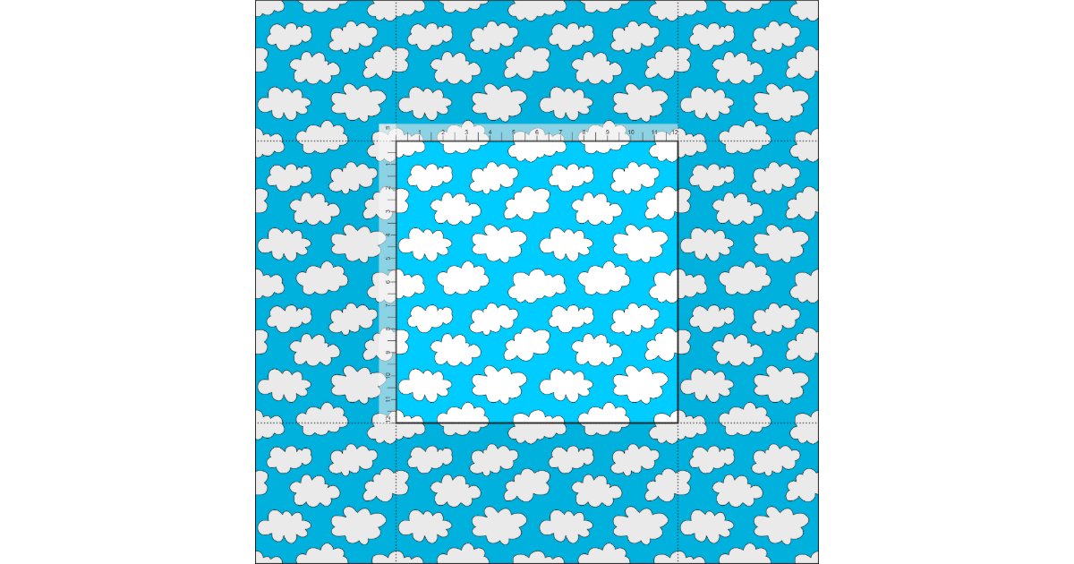Fluffy Clouds Pattern Fabric | Zazzle