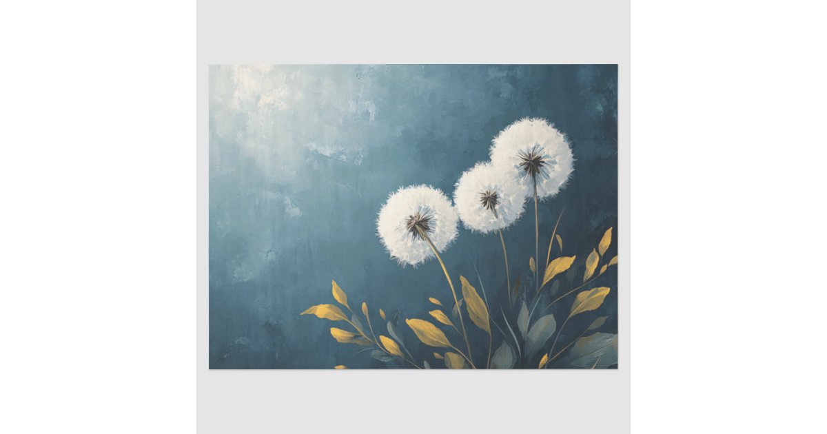 Fluffy Dandelions Painting Decoupage Tissue Paper | Zazzle