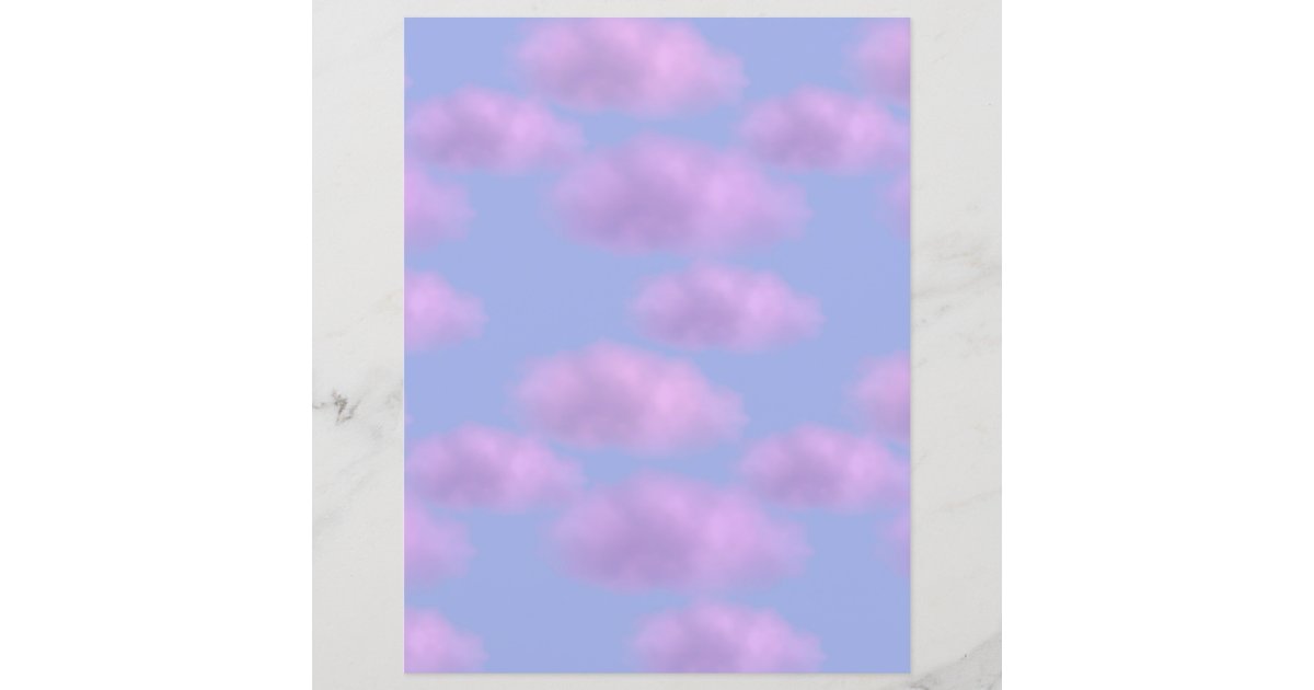 Fluffy Pink Clouds Scrapbook Paper | Zazzle
