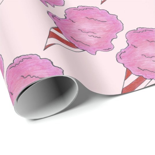 Fluffy Pink Cotton Candy Spun Sugar Carnival Food Wrapping Paper ...