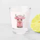 Fluffy Pink Highlands Scottish Cow Shot Glass | Zazzle