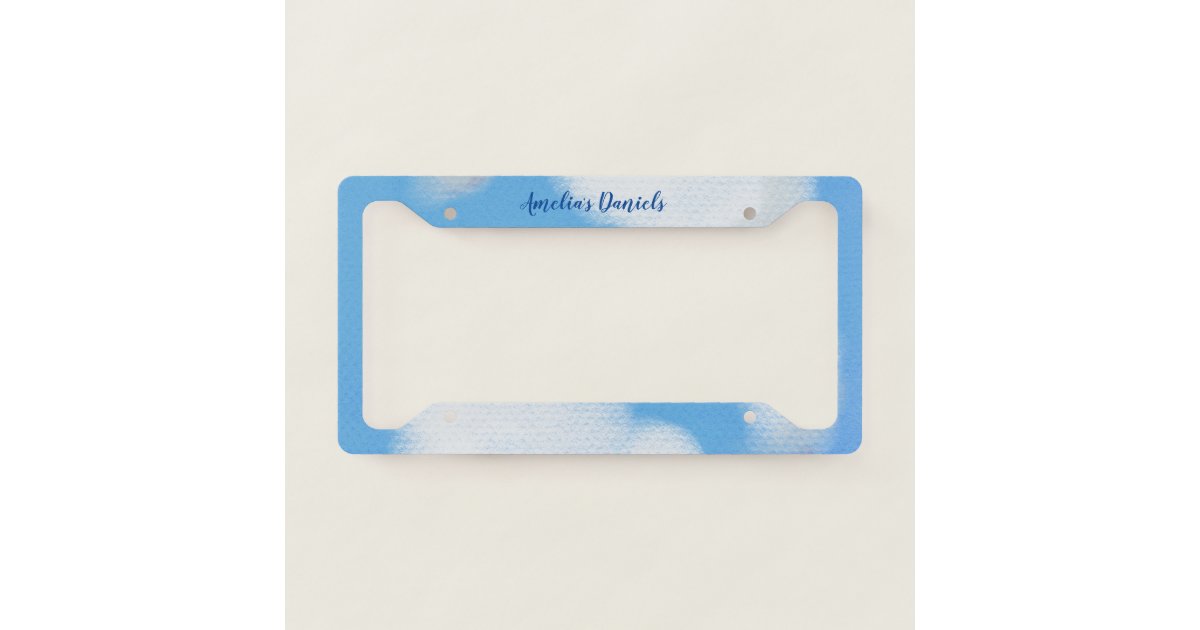 Fluffy White Clouds License Plate Frame | Zazzle