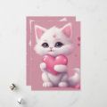 Fluffy White Love Kitten Holiday Card | Zazzle