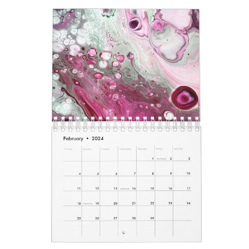 Fluid Acrylic Abstract Paintings Art Calendar | Zazzle