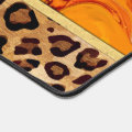 Fluid Art Pour Personalized Leopard Print Desk Mat | Zazzle