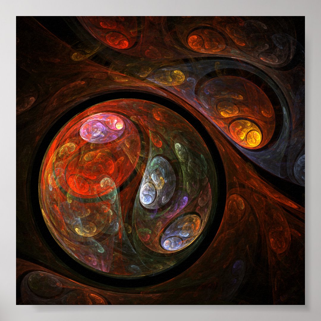 Fluid Connection Abstract Art Poster | Zazzle