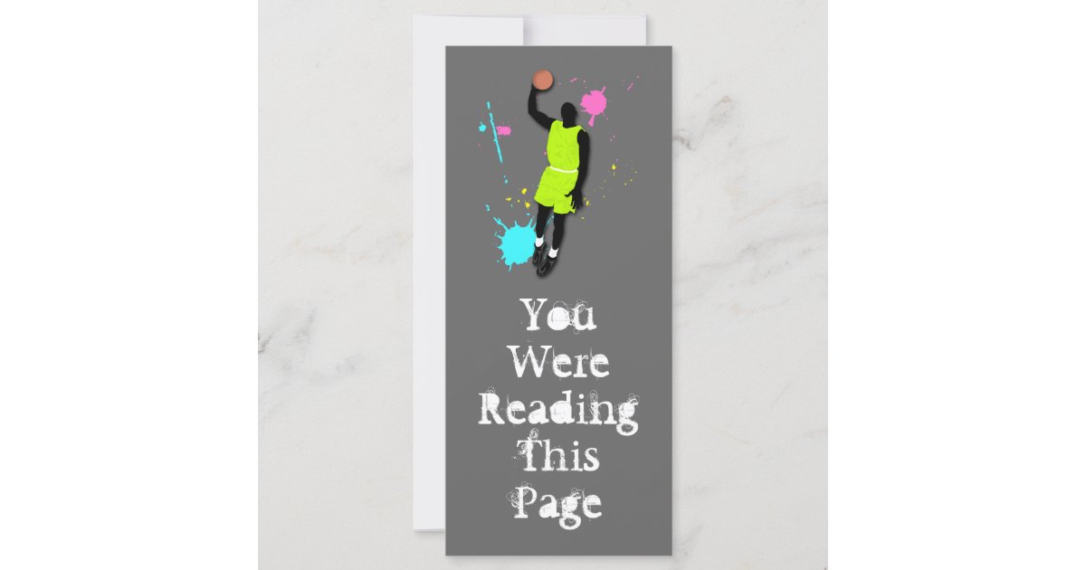 Fluo Basketball Player Bookmark Template | Zazzle
