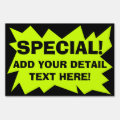 Fluorescent Custom Advertisement Sign, Chartreuse Sign | Zazzle