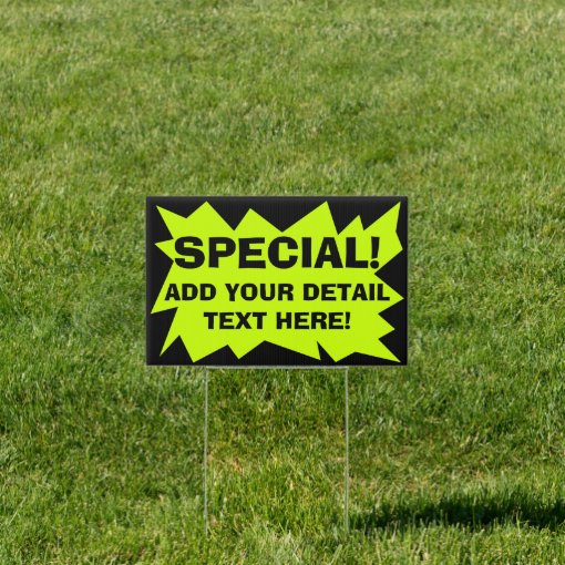Fluorescent Custom Advertisement Sign, Chartreuse Sign | Zazzle