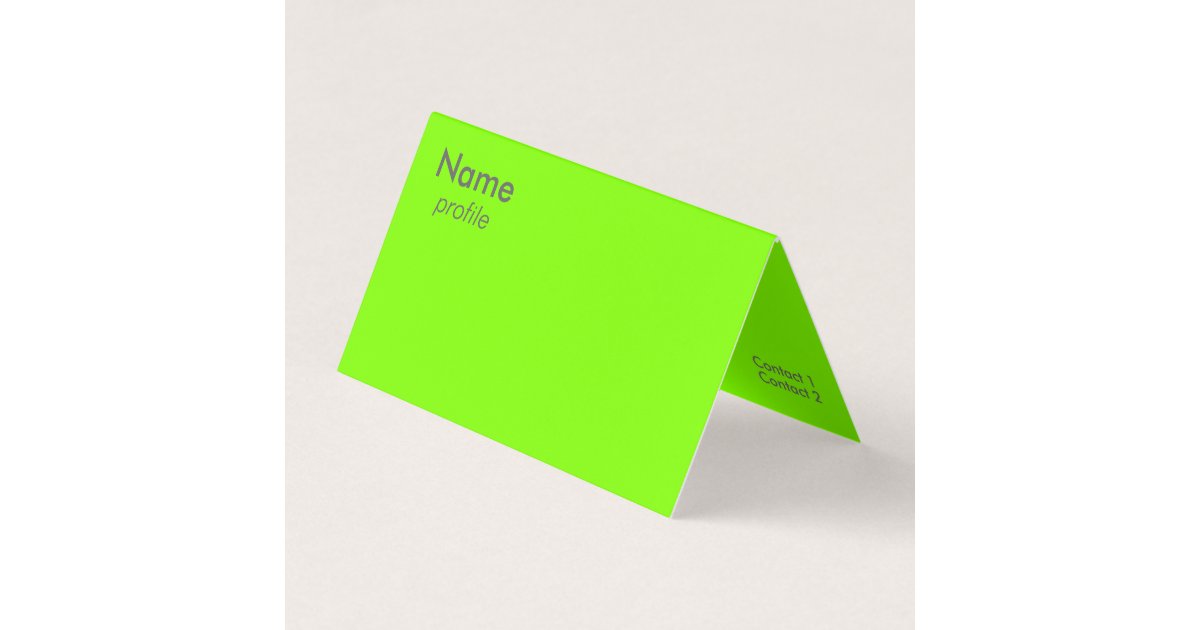 fluorescent green business card | Zazzle