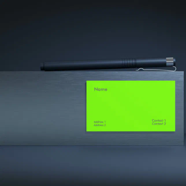 fluorescent green business card | Zazzle