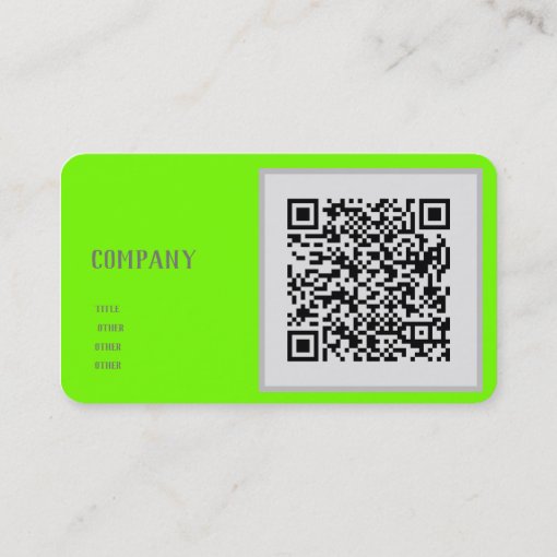 fluorescent green - QR code Business Card | Zazzle