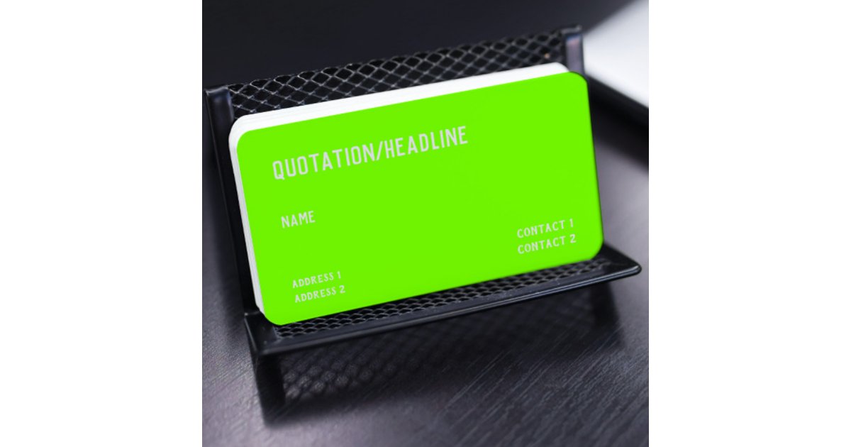 fluorescent green - QR code Business Card | Zazzle