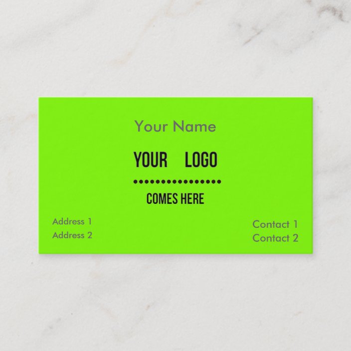fluorescent green - solid color - add logo business card | Zazzle.com