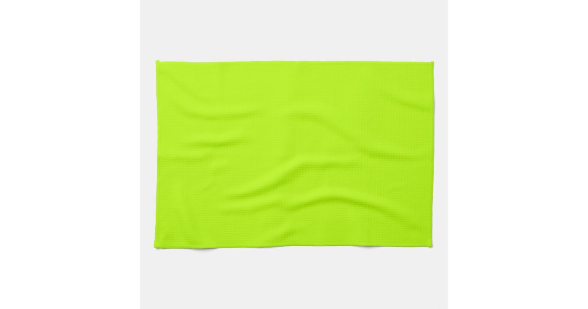 Fluorescent Lime Green Neon Yellow Personalized Kitchen Towel | Zazzle