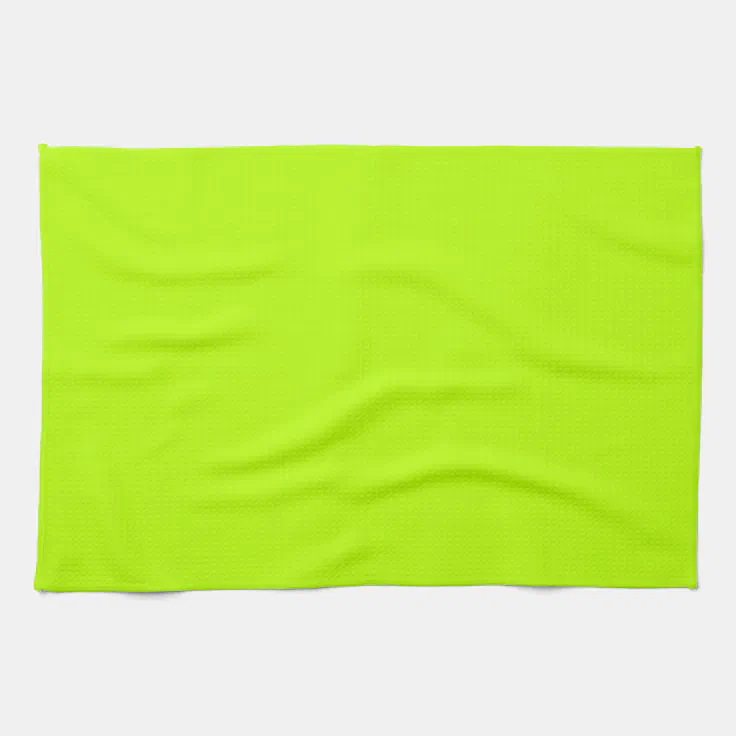 Fluorescent Lime Green Neon Yellow Personalized Kitchen Towel | Zazzle