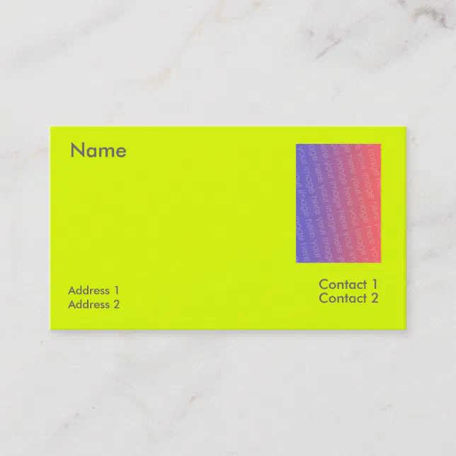 fluorescent yellow business card | Zazzle