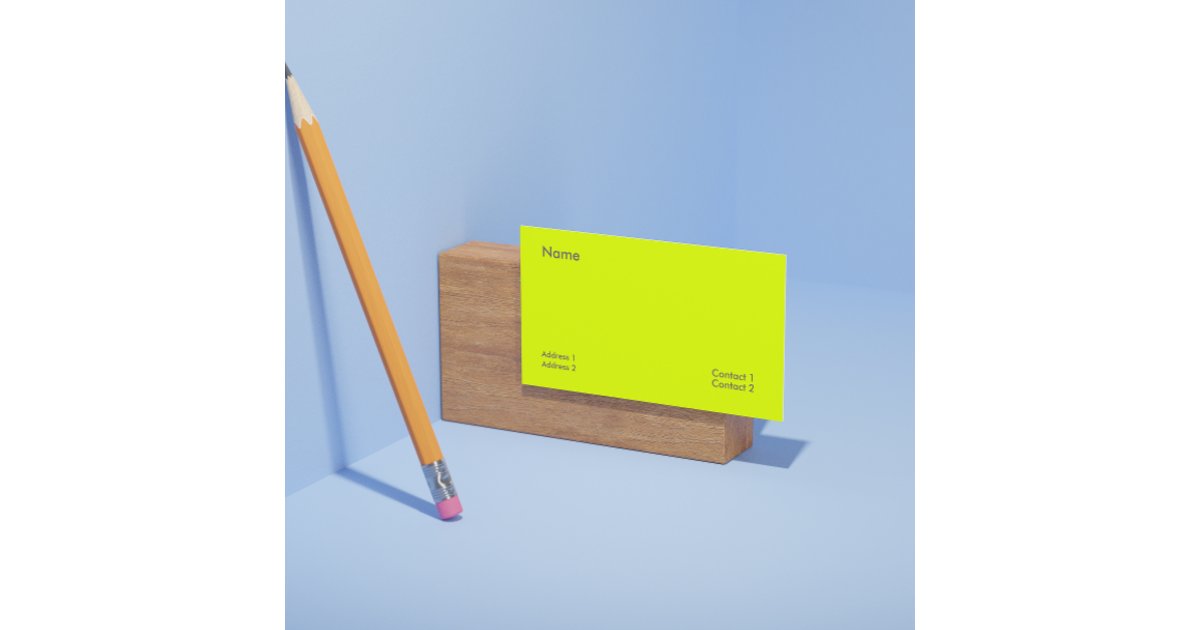 fluorescent yellow business card | Zazzle