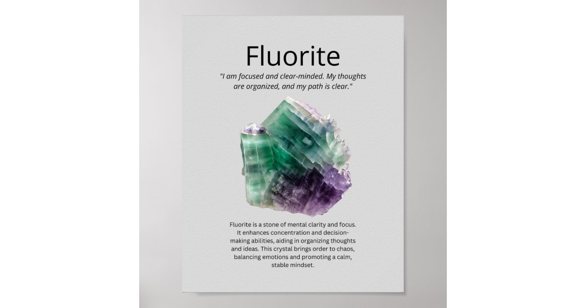 Fluorite Crystal Meaning Poster | Zazzle