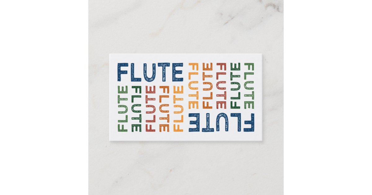 Flute Colorful Business Card | Zazzle