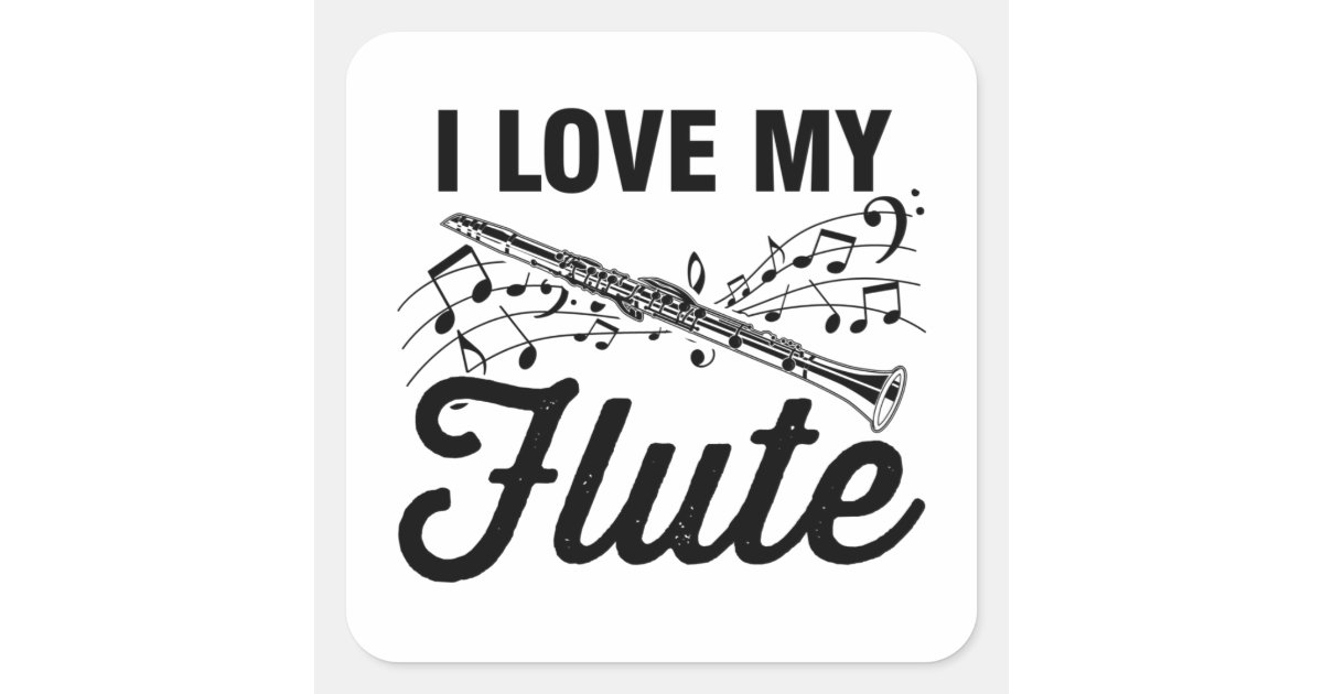 Flute Flute | Musical Instrument Band Gifts Square Sticker | Zazzle