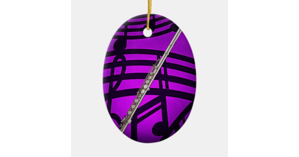 Flute Flutist Musician Oval Ornament | Zazzle