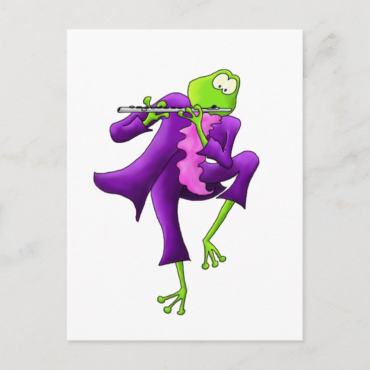 Flute Frog Postcard | Zazzle