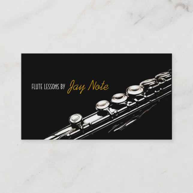 Flute Lessons Instrument Music Instructor Business Card | Zazzle