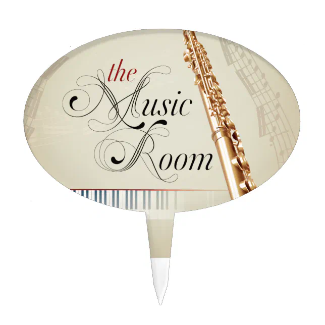Flute Music Room Cake Topper | Zazzle