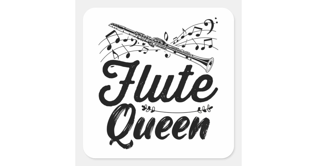 Flute Musical Instrument | Flutist Gift Idea Square Sticker | Zazzle