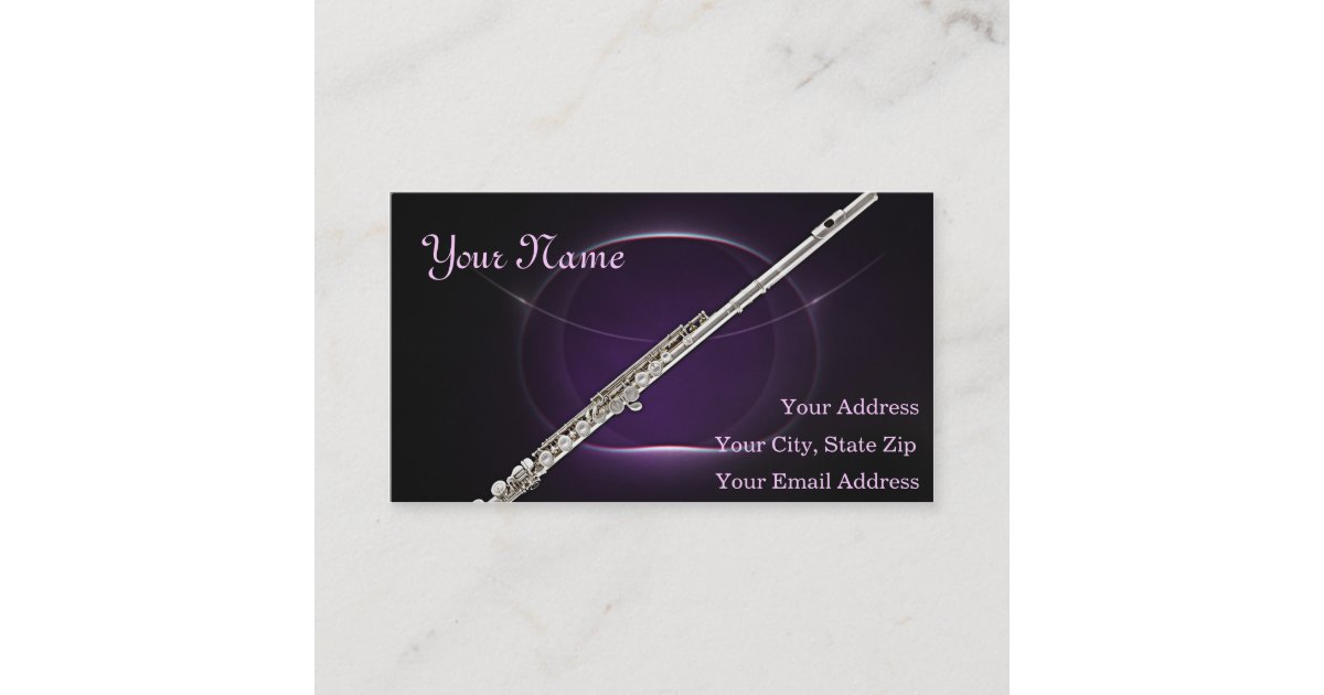 Flute Musician Business Card | Zazzle