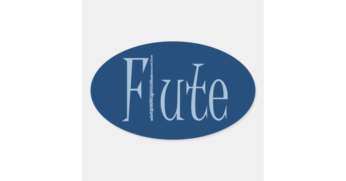Flute Oval Sticker | Zazzle